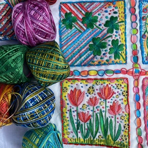 Garden Path Dropcloth Embroidery Sampler. - Etsy