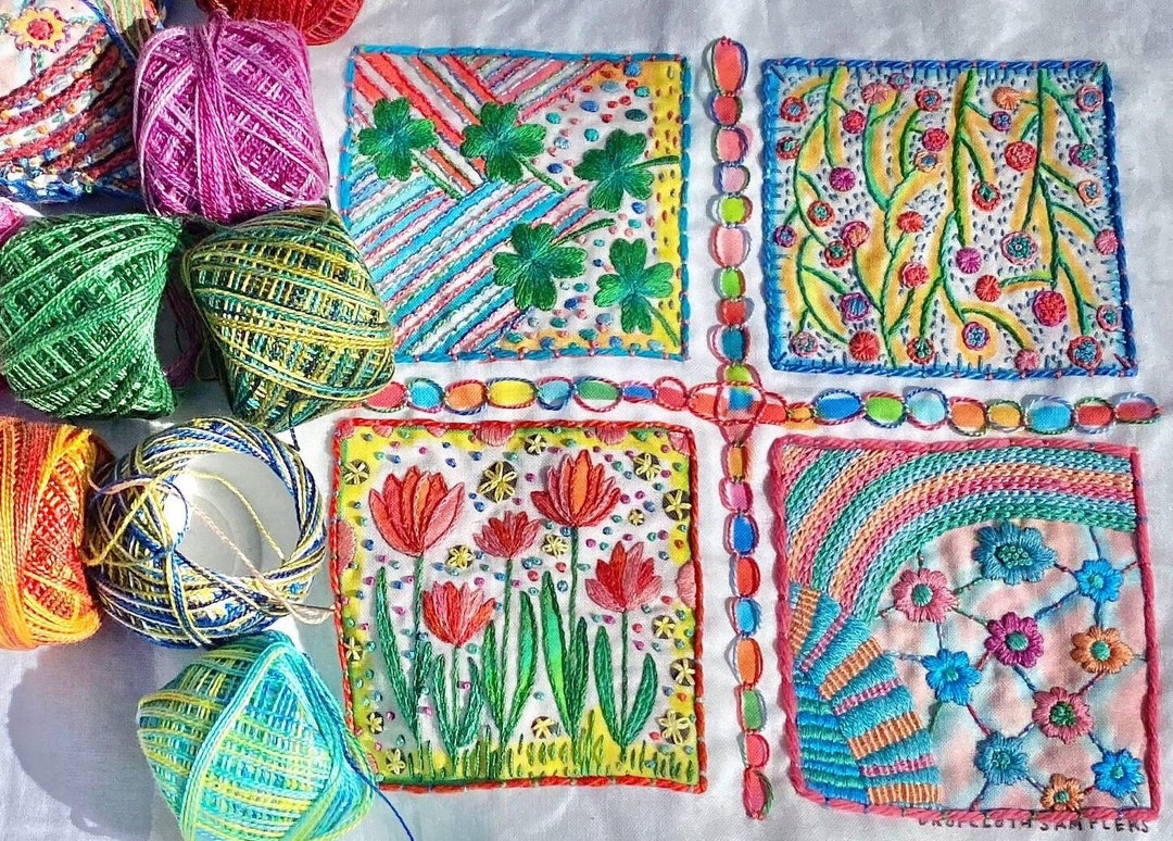 Garden Path Dropcloth Embroidery Sampler. - Etsy