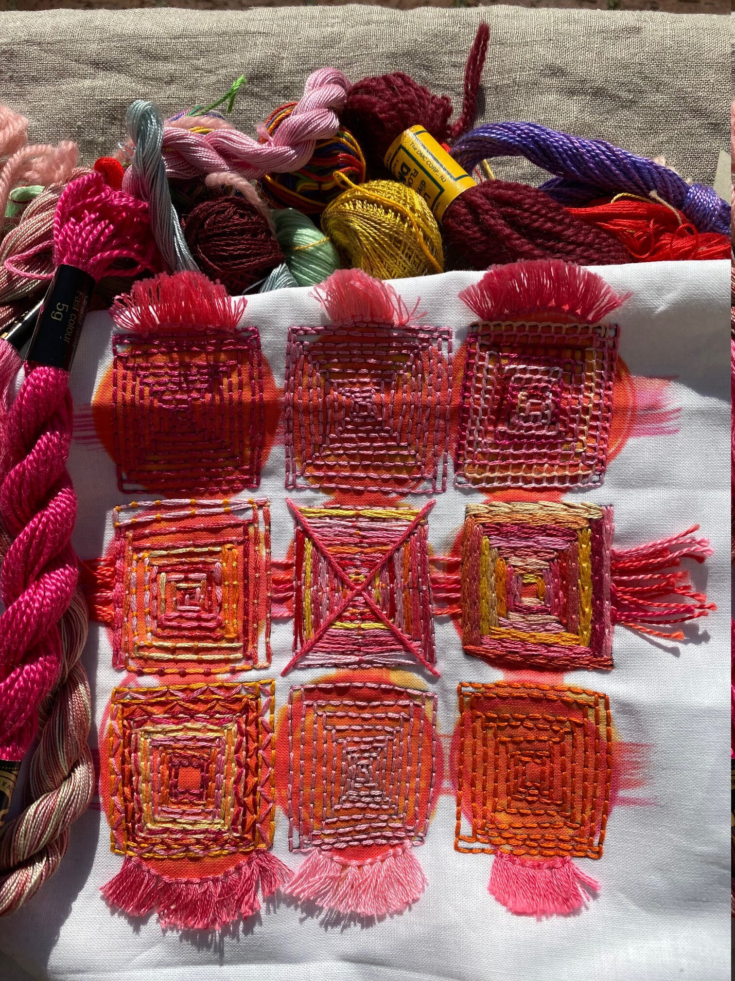 Log Cabin Embroidery Sampler - Etsy