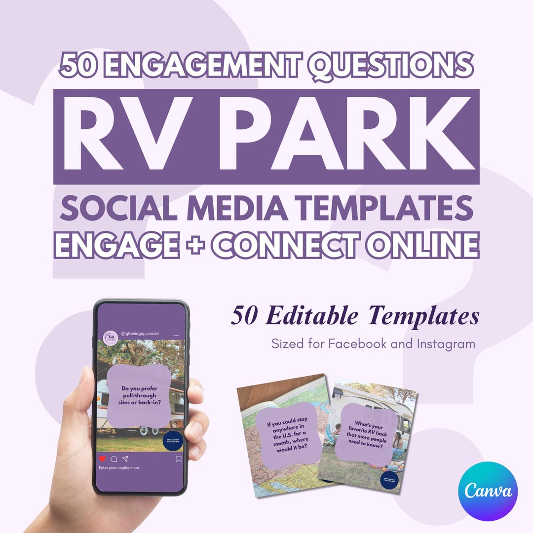 50 RV Park Engagement Question Templates - Etsy