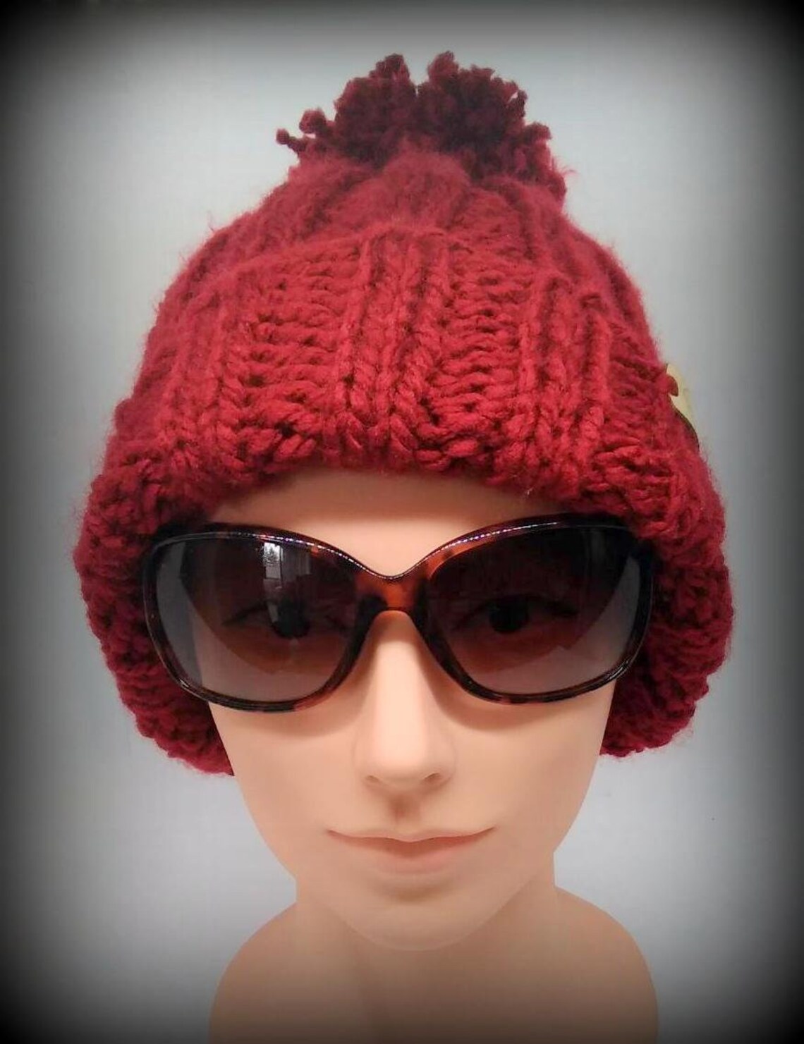 Hat Knit Hat Hand Knit Hat Red Hat Red Knit Hat - Etsy