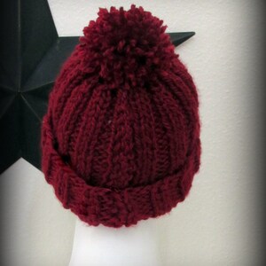 Hat knit hat hand knit hat red hat red knit hat red | Etsy
