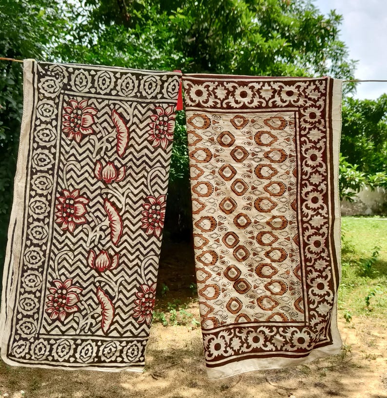 Block Print Bandana, Red Cotton Bandana, Natural Dye Cotton Square ...