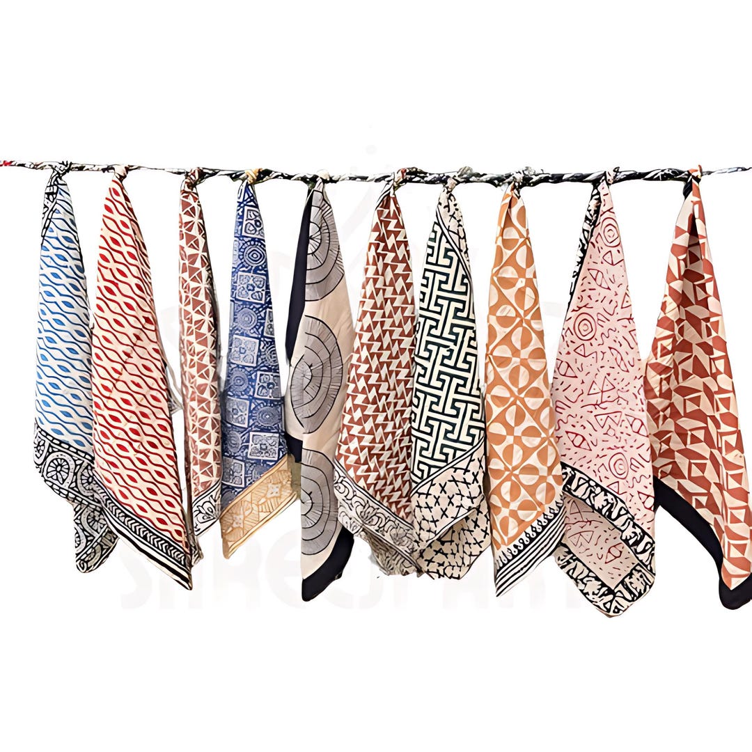 Set of 10 Indian Cotton Bandana Scarf,foulard,neckerchief,necktie Face ...
