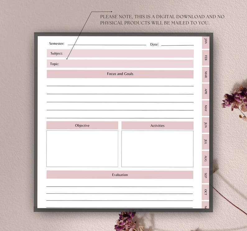Digital Teacher Planner, Printable Classroom Organizer, Lesson Plan ...