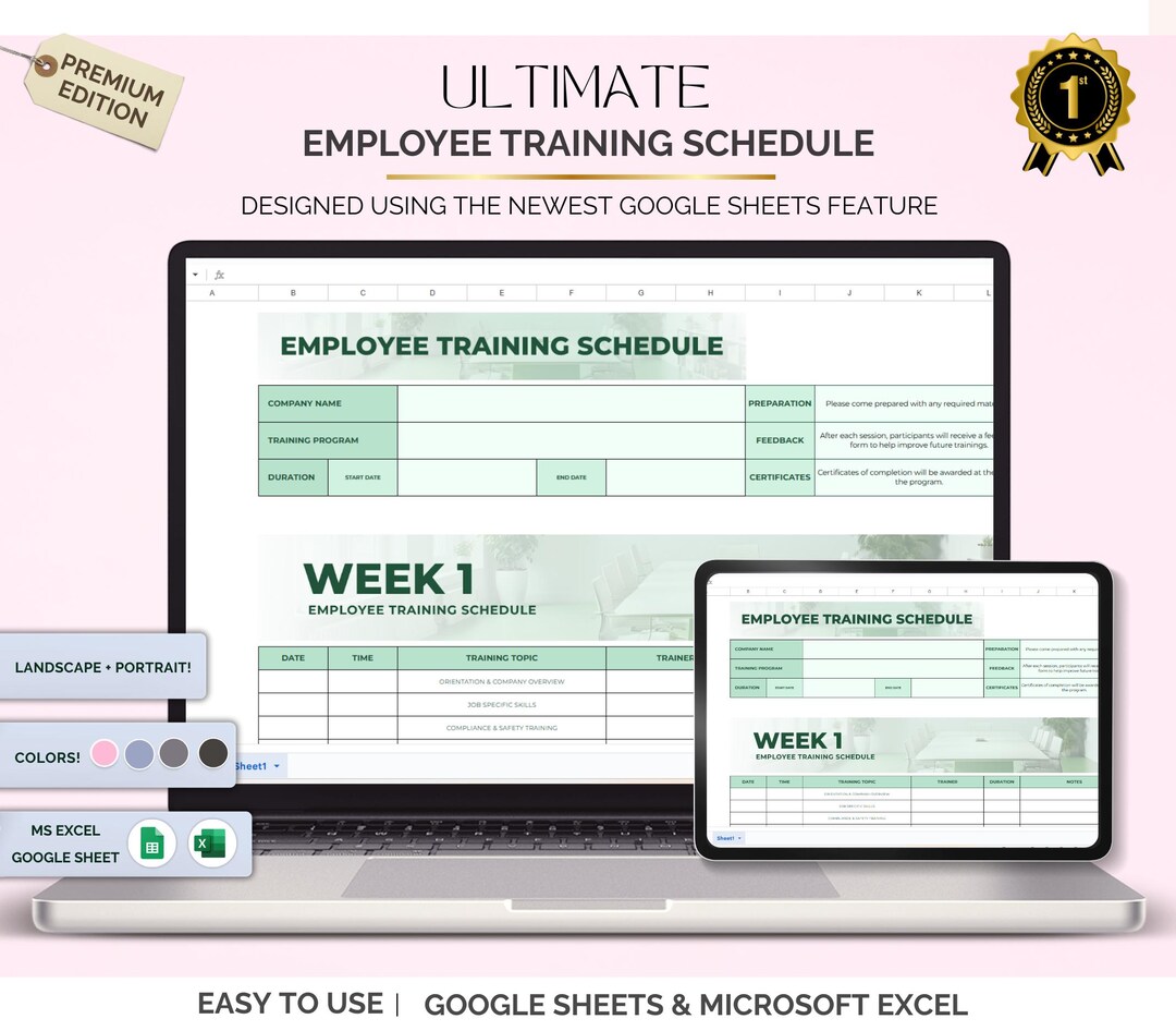 Employee Training Schedule Spreadsheet, Staff Onboarding Tracker ...