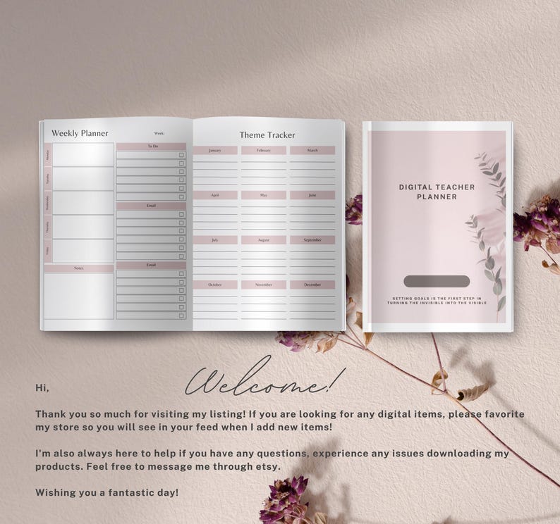 Digital Teacher Planner, Printable Classroom Organizer, Lesson Plan ...