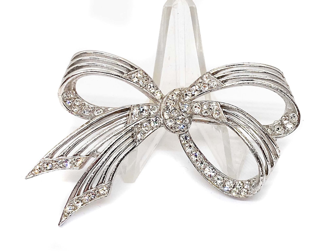 Simple 1950 BOUCHER Crystal Strass et broche vintage en forme - Etsy France