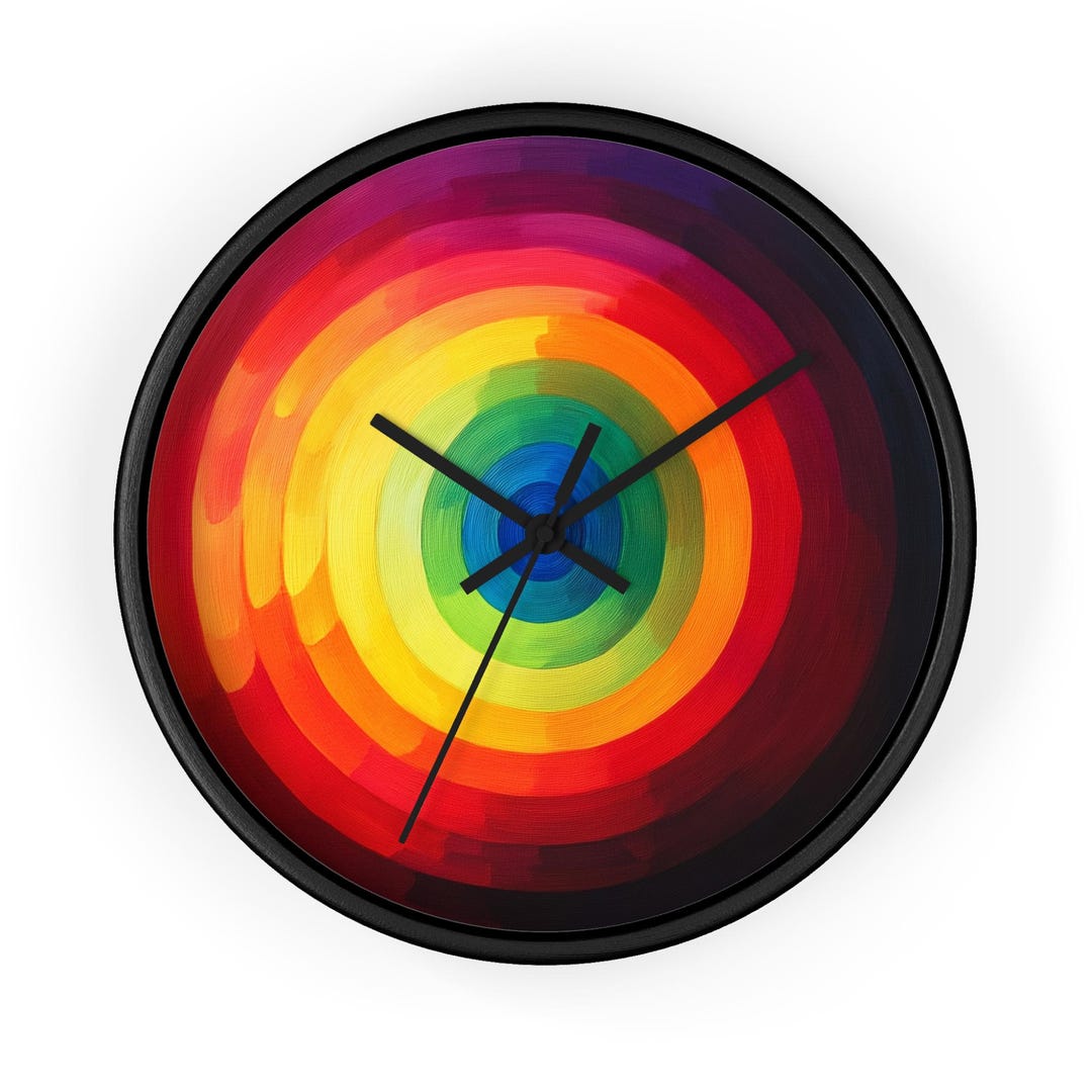 Rainbow Tie-dye Wall Clock, LGBTQ Pride Home Decor, Colorful Hand ...