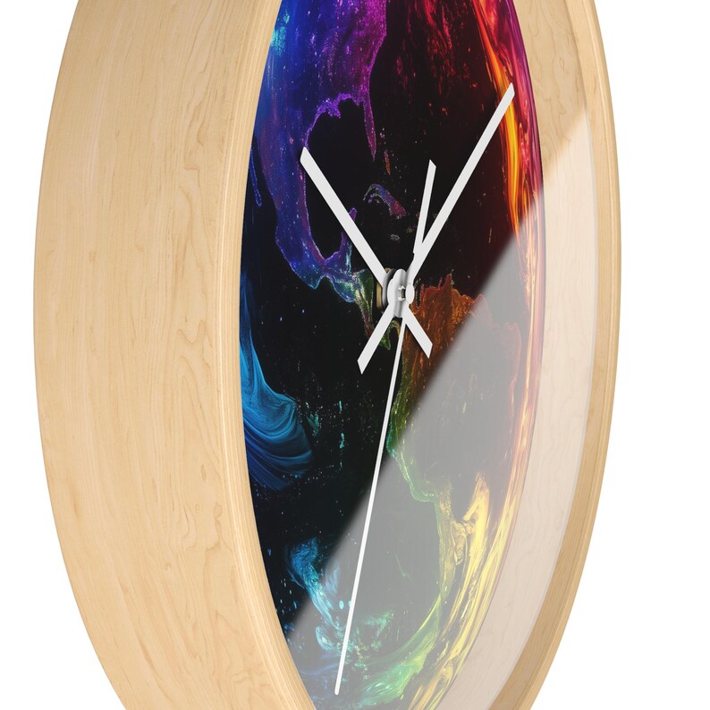 Rainbow Planet Earth Cosmic Galactic Wall Clock, LGBTQ Pride Gift, Sci ...