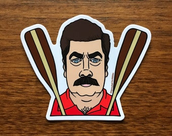 4.5 Funny Ron Swanson MEAT Vinyl Sticker. Parks & Rec, Nick Offerman TV ...