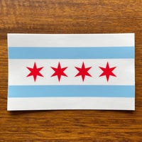 Stylish Chicago City Flag Decal - 8" Wide, 3-tone Color - Etsy