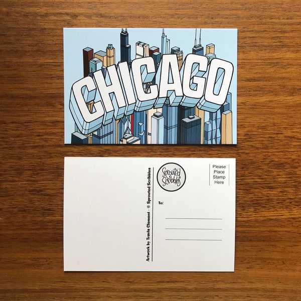 Chicago Postcard - Etsy