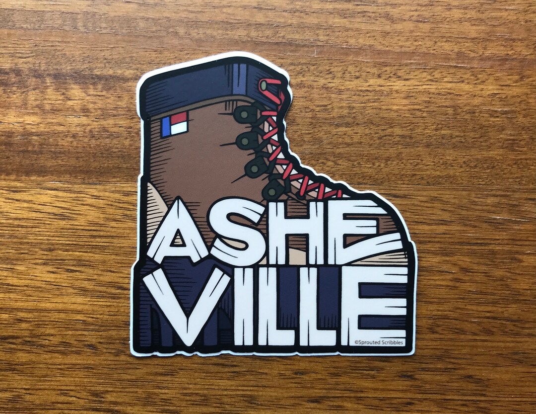 Asheville Sticker 4 10.2cm Hiking Boot North - Etsy