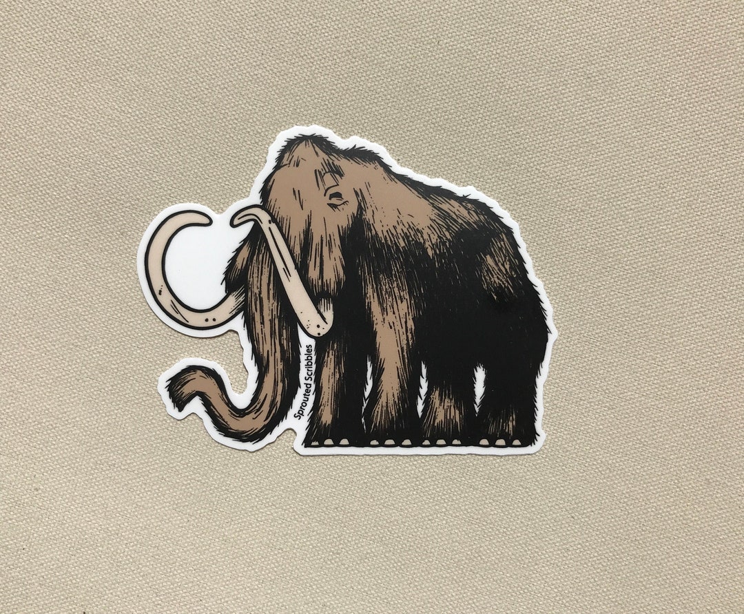 Woolly Mammoth Sticker 4 Illustrated Vinyl Decal Pleistocene to ...