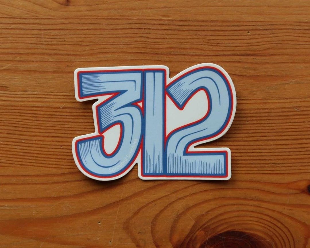 Chicago 312 Sticker | Area Code Decal - Etsy