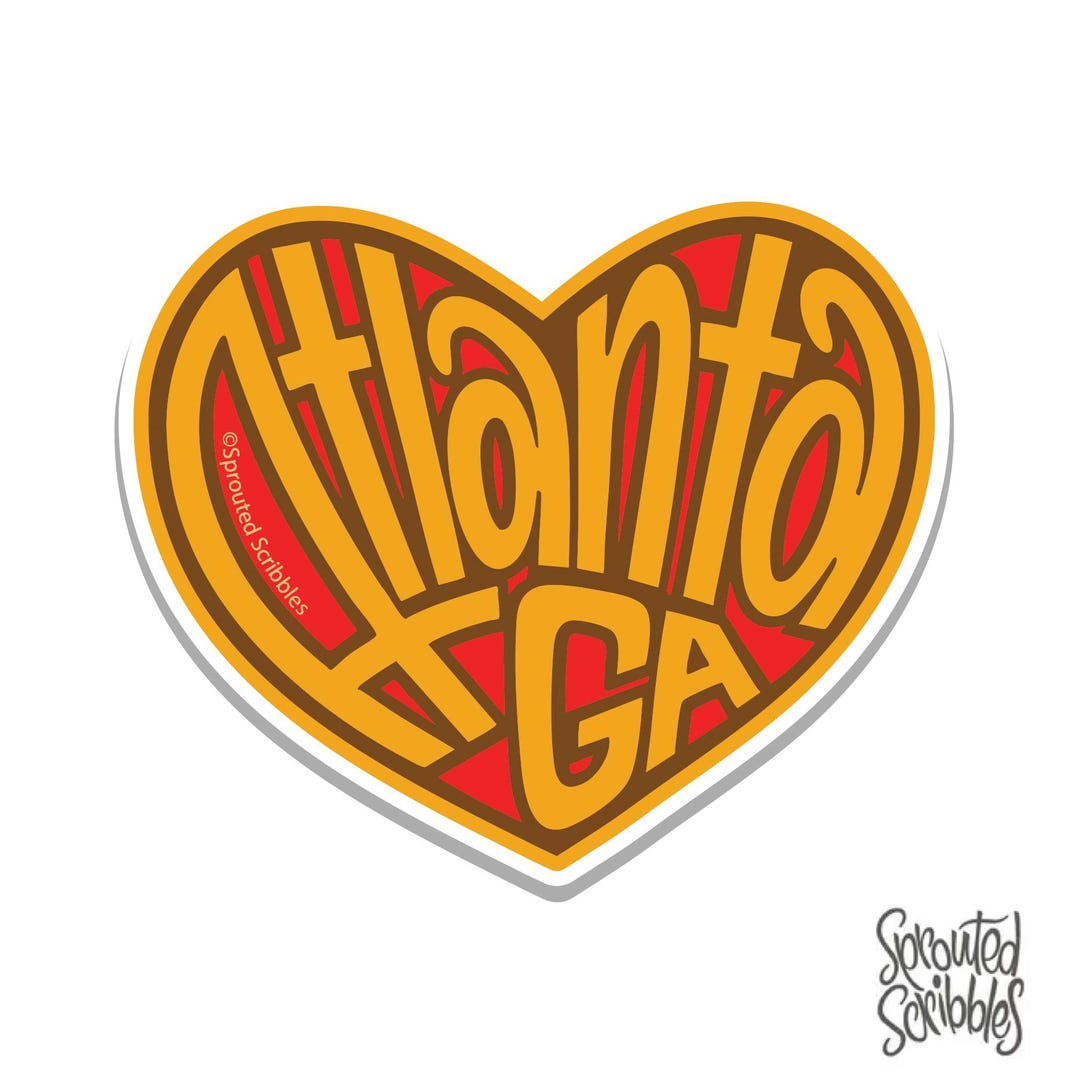 Atlanta Heart Sticker - 3.5" Vinyl Decal ATL Georgia City Gift - Etsy