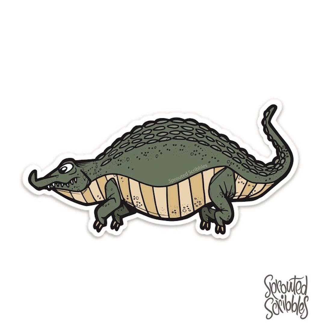 Chubby Alligator Sticker - 4.5" Gator Waterproof Vinyl Decal Funny ...