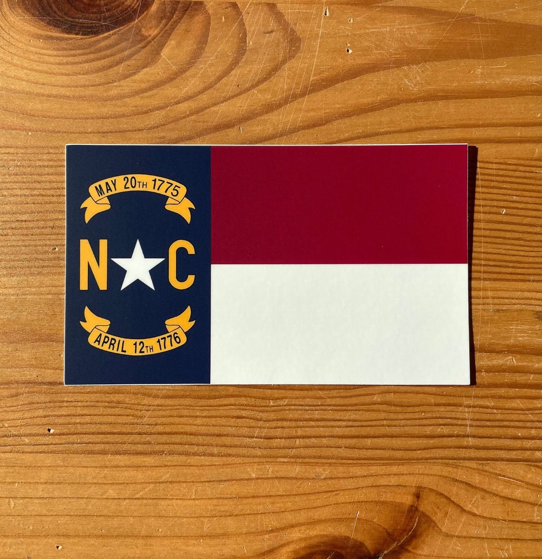 NC Sticker 4.8 North Carolina State Flag Banner Waterproof Vinyl Decal ...