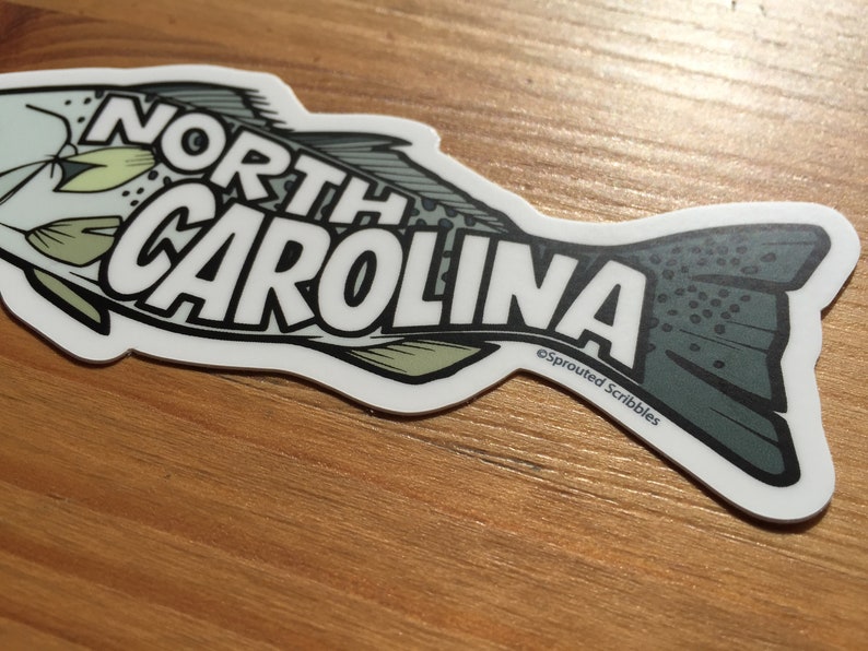 NC Sticker 4.5 12.7cm North Carolina Fish Fishing - Etsy