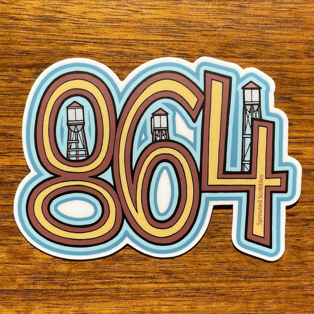 864 Area Code Sticker - Etsy