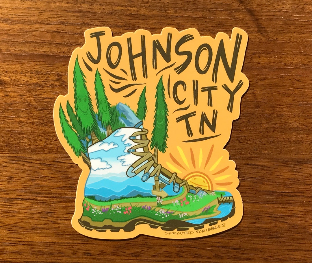 Johnson City Hiking Boot Sticker - Etsy