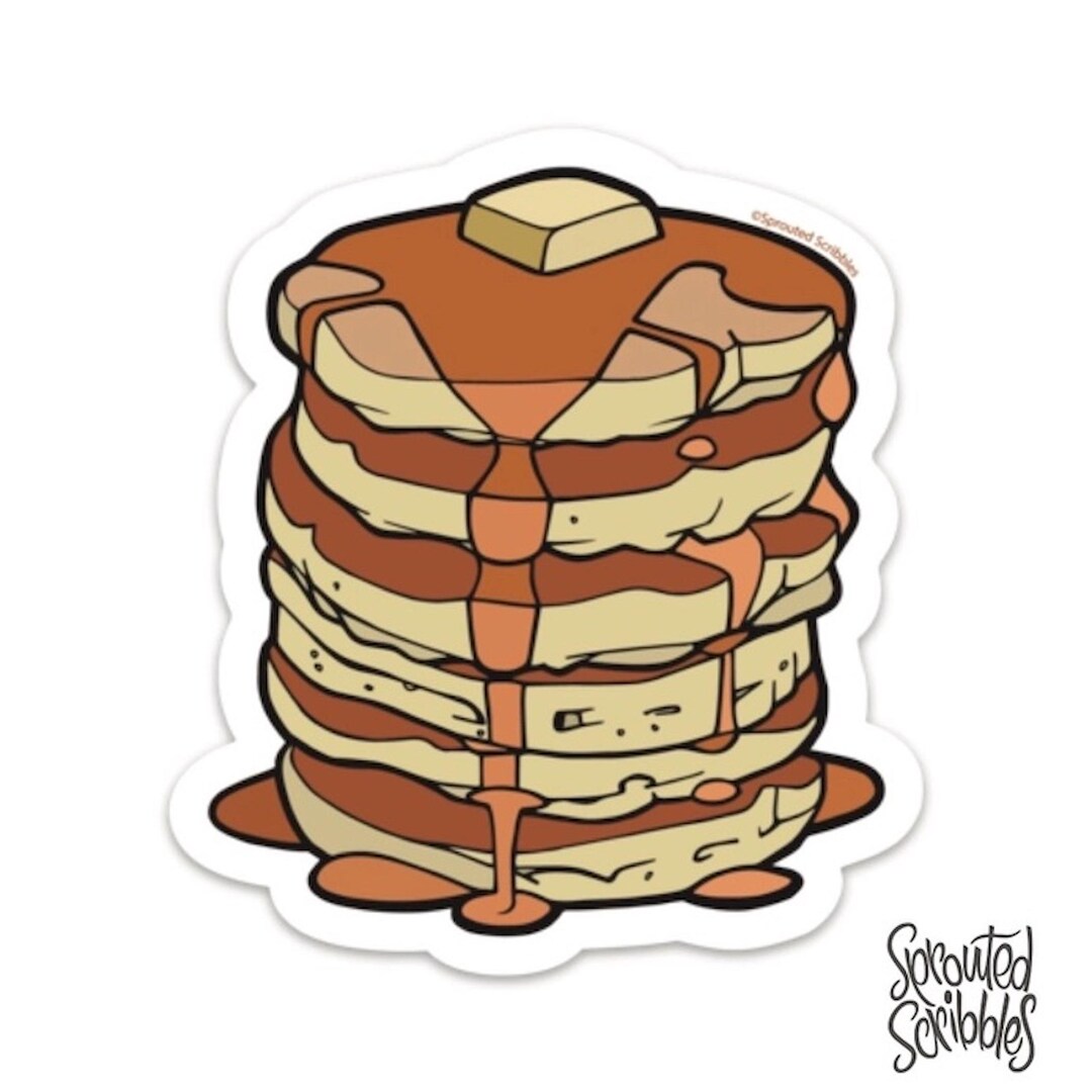 Pancakes Sticker - 4" Food Vinyl Decal Breakfast Pancake Stack With ...