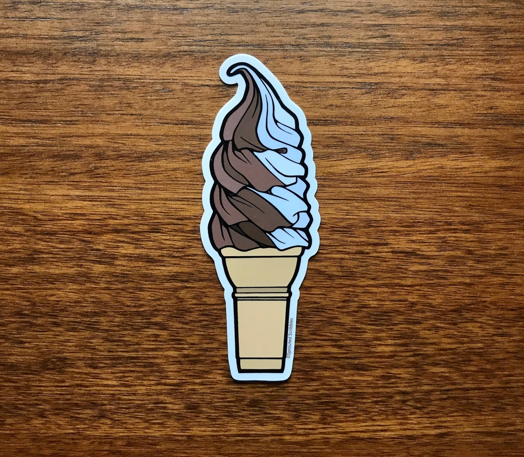 Ice Cream Sticker 5 Soft Serve Cone Waterproof Vinyl Decal Laptop Water ...