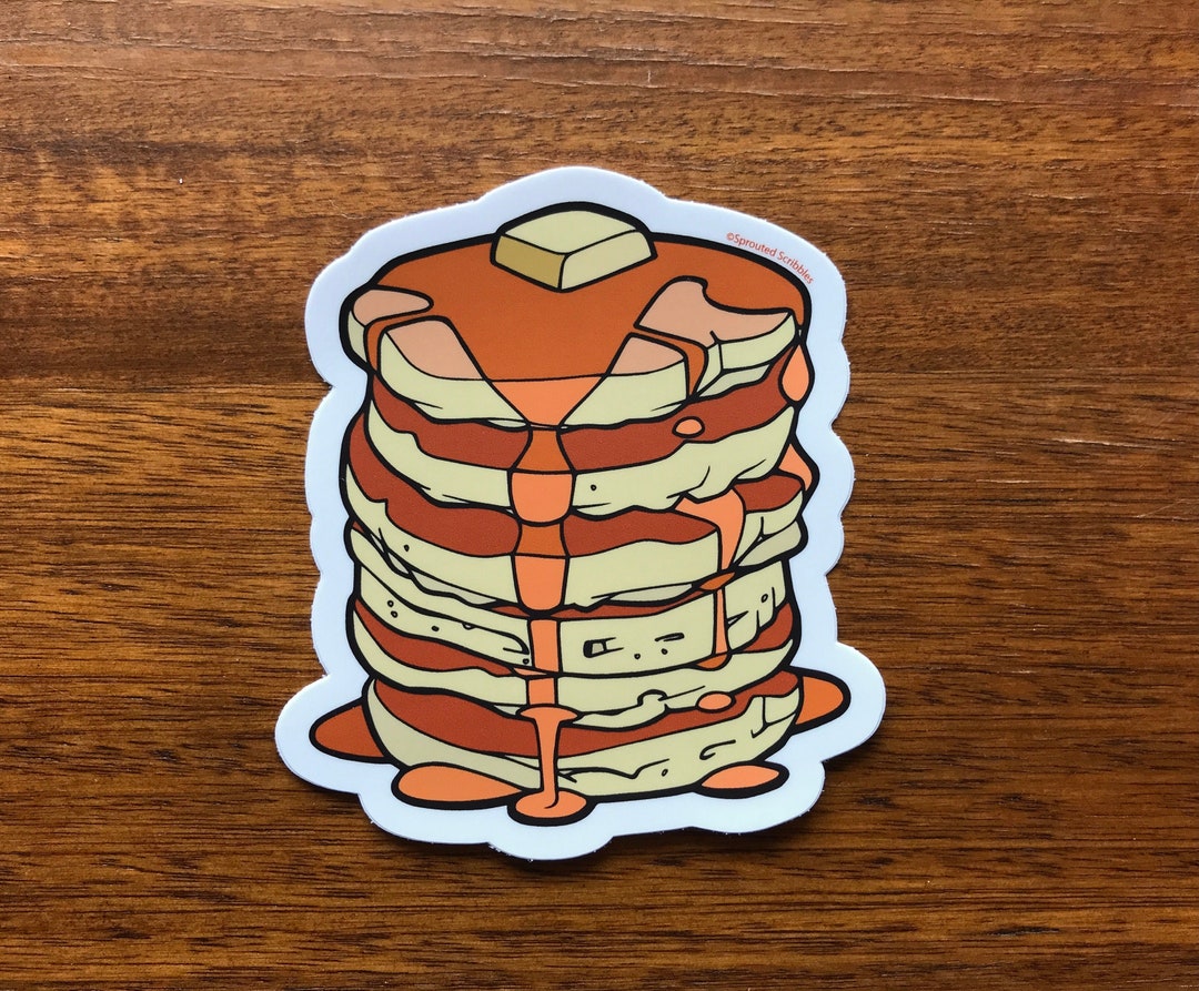 Pancakes Sticker 4 10.2cm Pancake Stack Breakfast - Etsy