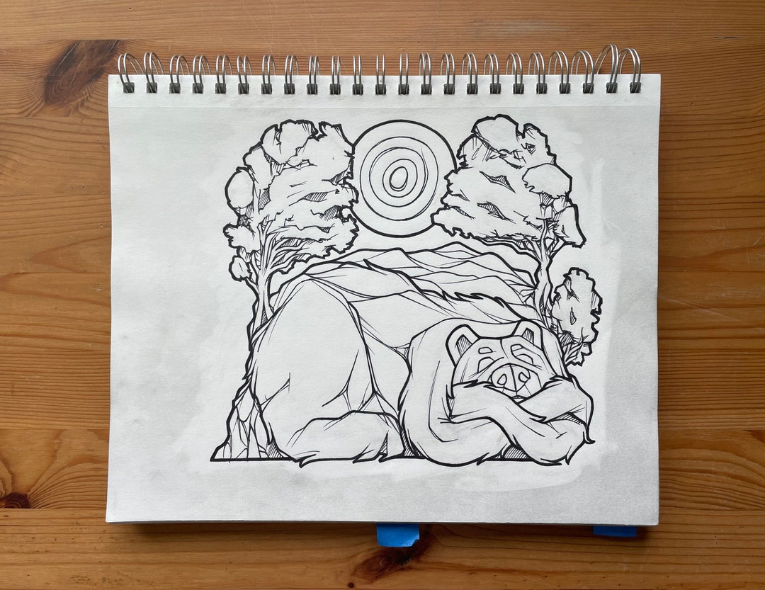 ORIGINAL Sleeping Bear Ridgeline Drawing From Sprouted Scribbles ...