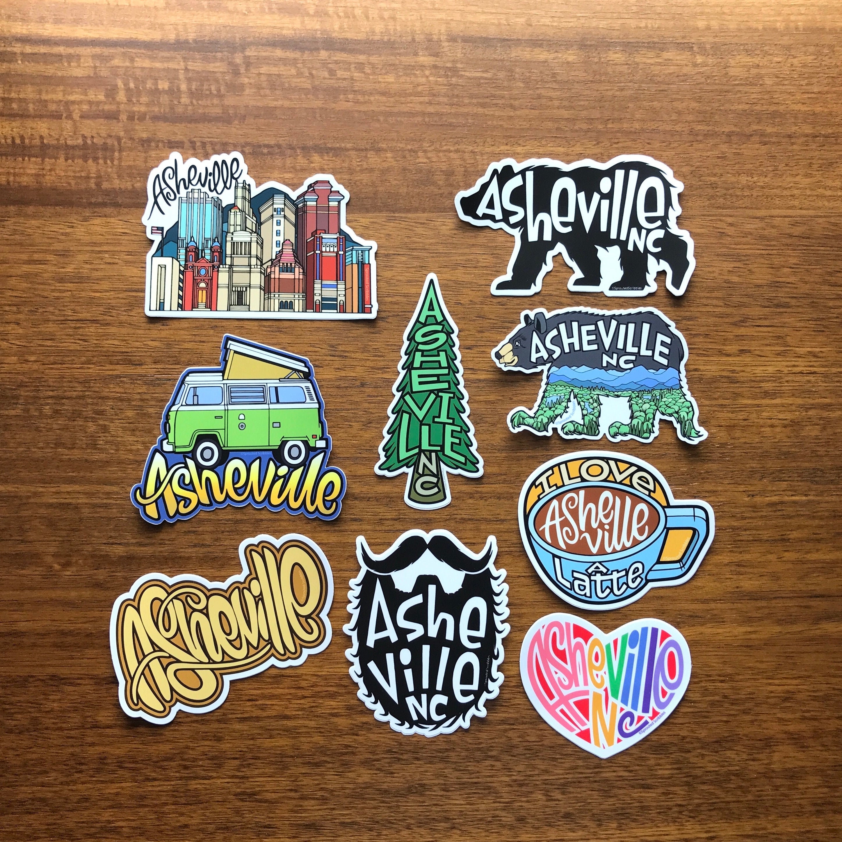 Paper Round Asheville Bottle sticker. Stickers, Labels & Tags Bumper ...