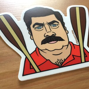 Ron Swanson Sticker 4.5 Canoe Paddles Funny Cute TV Waterproof Vinyl ...