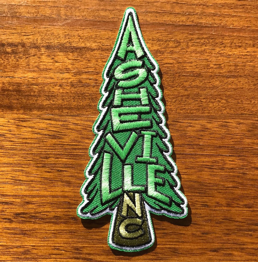 Asheville PATCH - 5" Pine Tree NC Illustrated Travel Souvenir ...