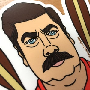 Ron Swanson Sticker 4.5 Canoe Paddles Funny Cute TV Waterproof Vinyl ...