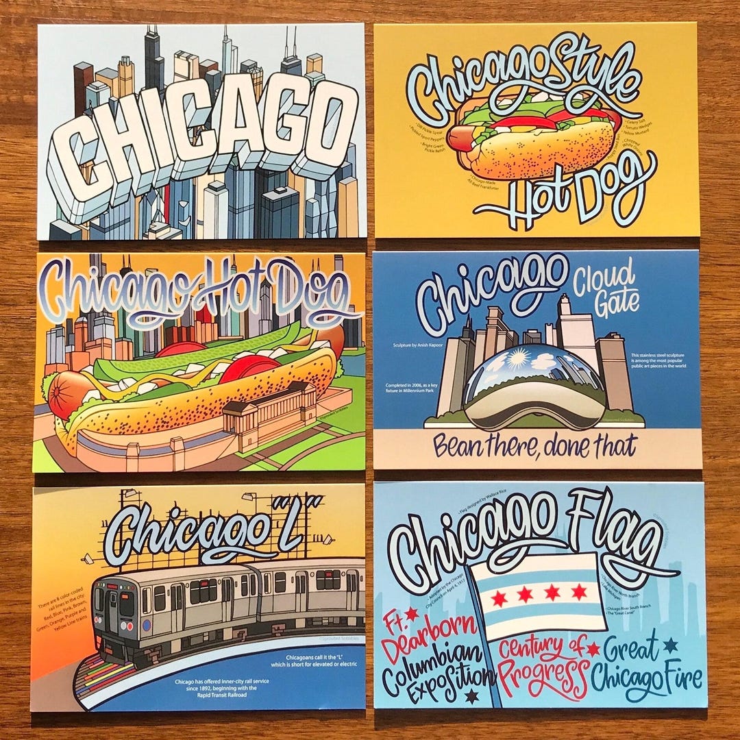 Chicago Postcards (6) - Set of Six - 4" X 6" Travel Souvenir ...