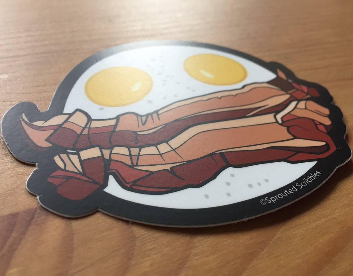 Bacon and Eggs Sticker 4 Breakfast Food | Etsy