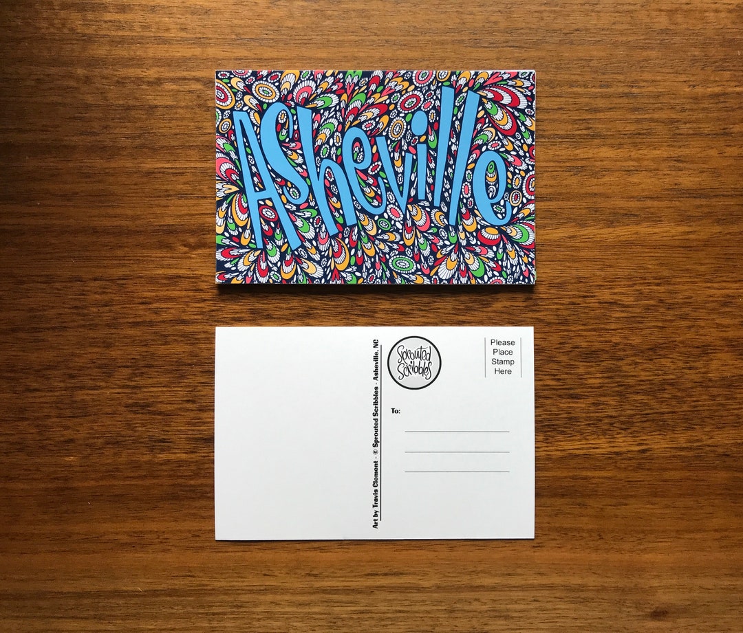 Asheville Postcards 2 6 X 4 Travel Funky Whimsical Travel Trip - Etsy ...