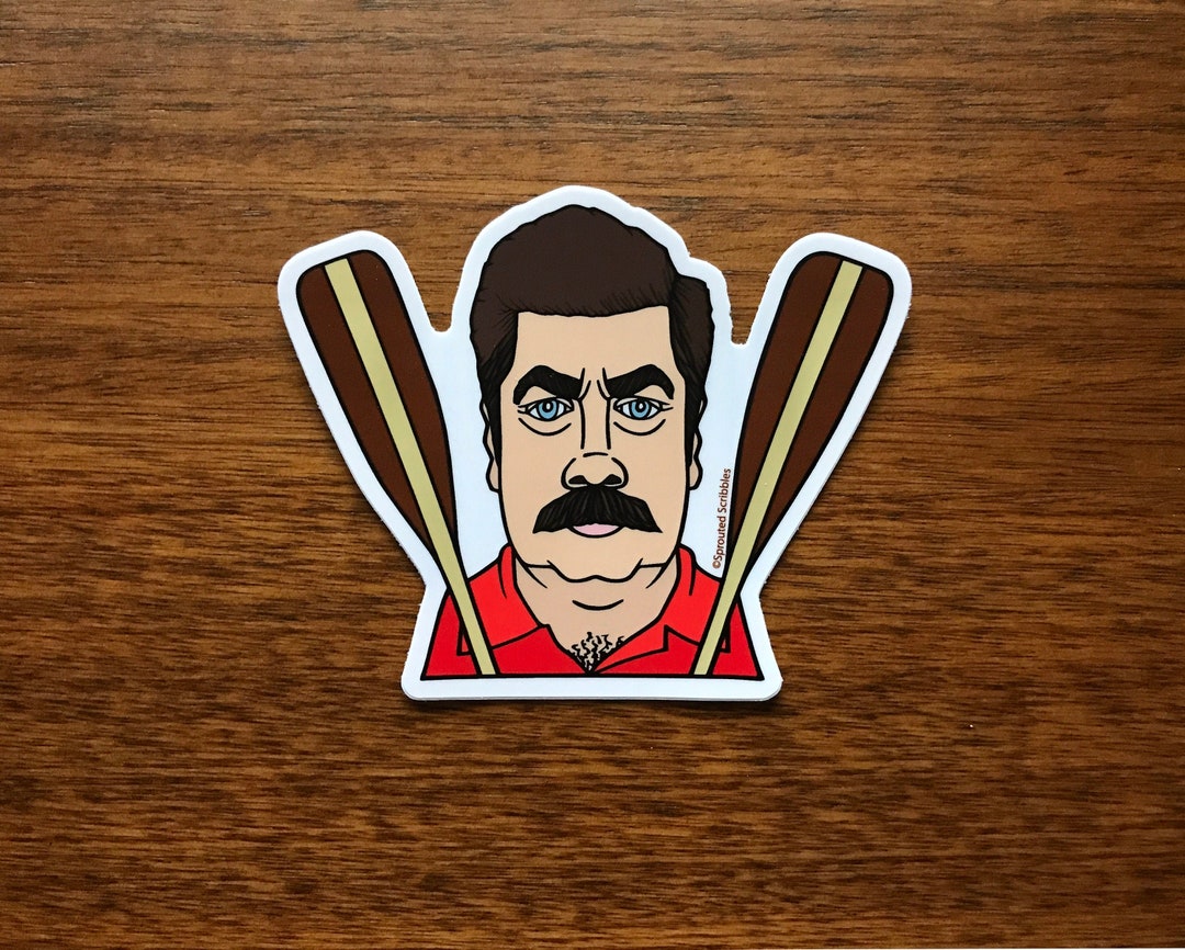 Ron Swanson Sticker 4.5 Canoe Paddles Funny Cute TV Waterproof Vinyl ...