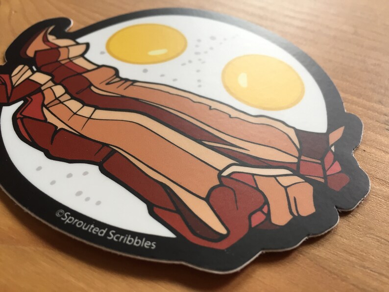 Bacon and Eggs Sticker 4 Breakfast Food | Etsy