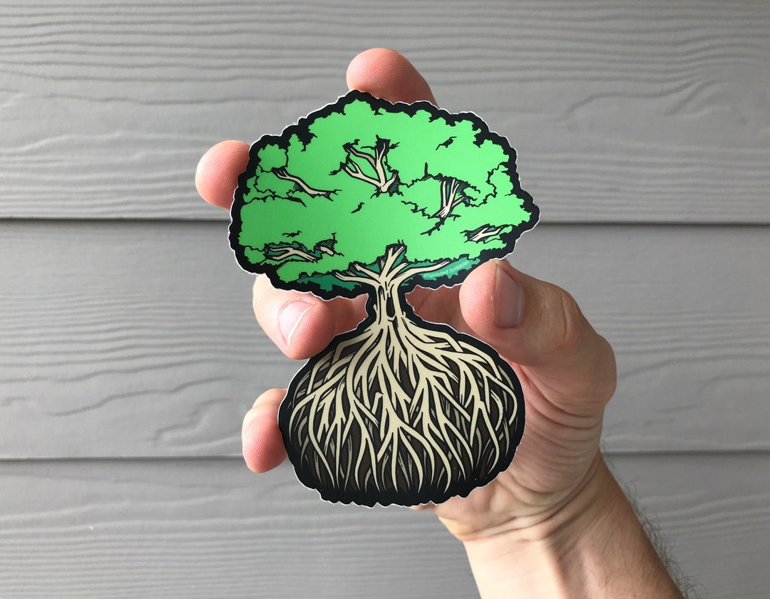 Tree Sticker 4.5 Roots Illustrated Vinyl Decal Rooted Tree - Etsy