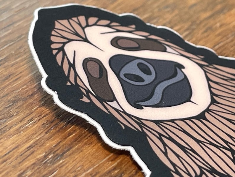 Meditating Sloth VEHICLE SIZED Sticker | Weatherproof Vinyl | Length 4 ...