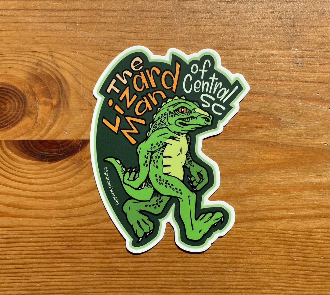Lizard Man Cryptid Sticker 4.25 Central South Carolina SC Scape Ore ...