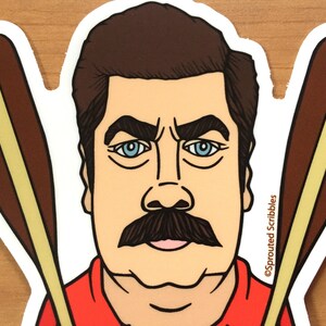 Ron Swanson Sticker 4.5 Canoe Paddles Funny Cute TV Waterproof Vinyl ...
