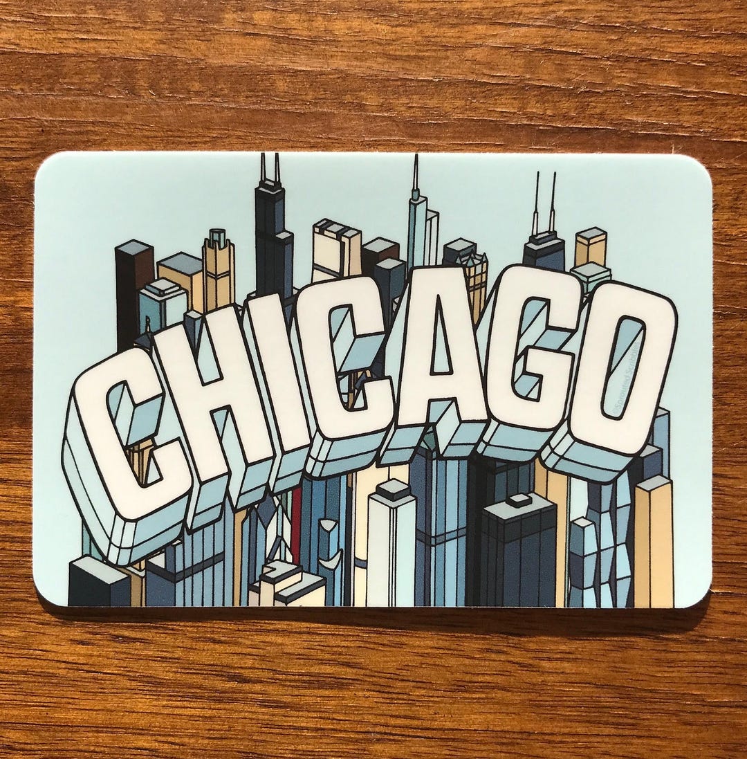 Chicago Skyline Sticker - 4" Downtown City Buildings Vinyl Decal ...