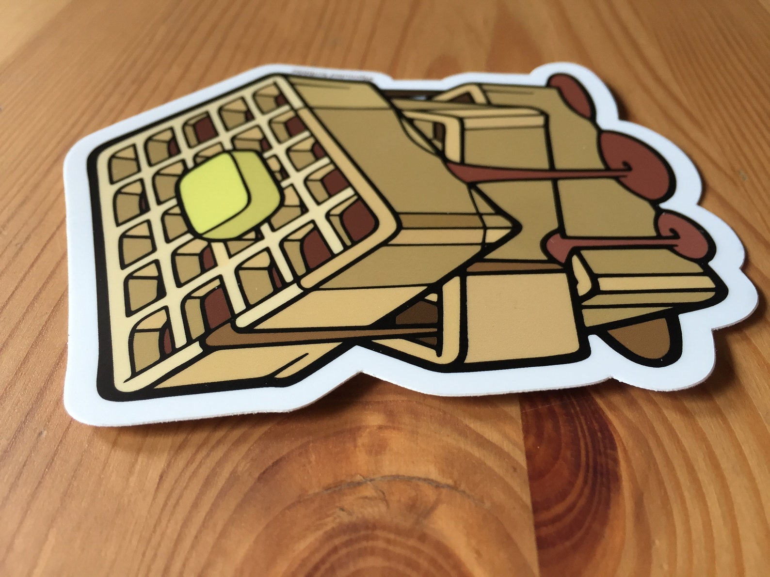 Waffle Sticker 4.5 11.4cm Belgian Waffles Breakfast - Etsy