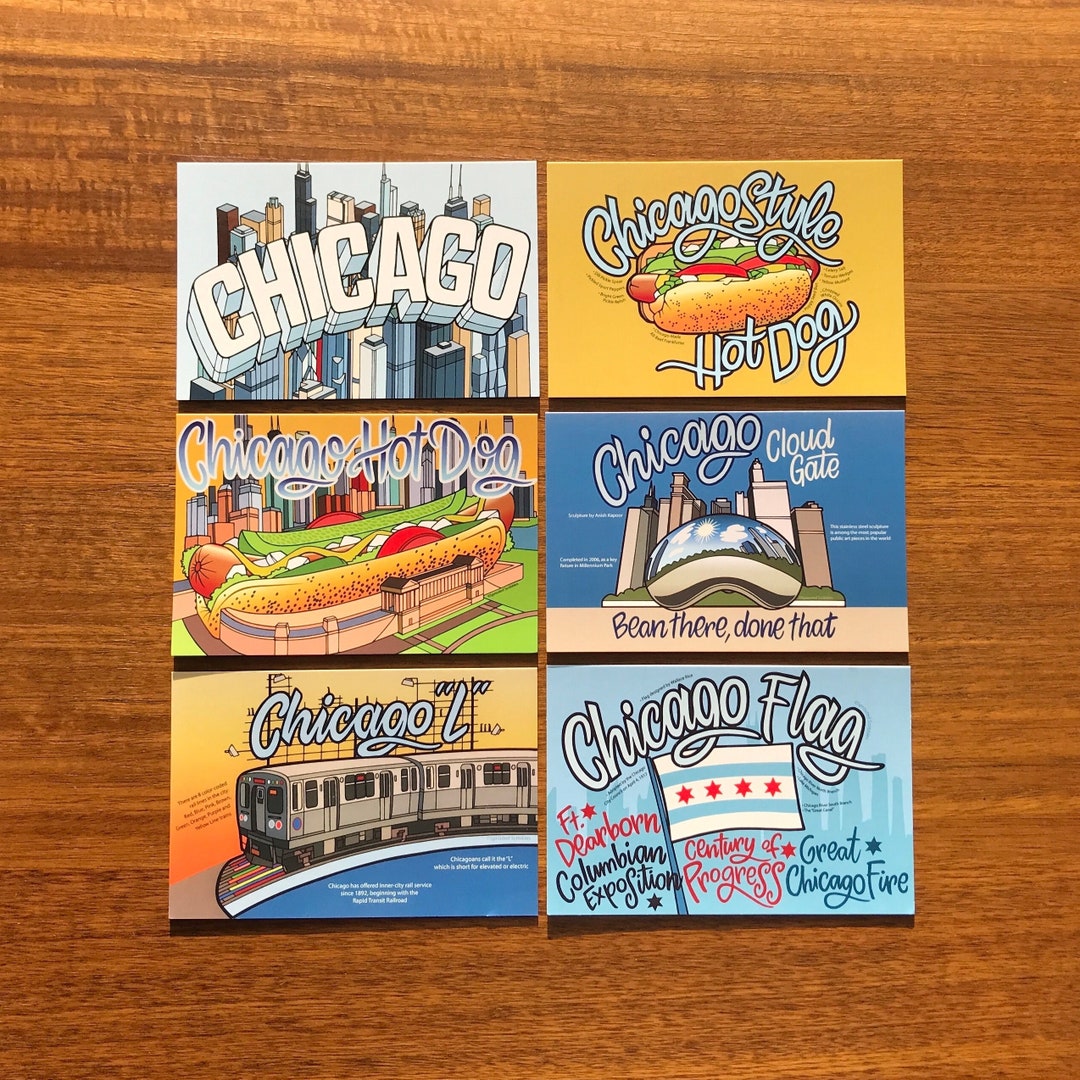 Chicago Postcards 6 Set of Six 6 X 4 15.2cm - Etsy
