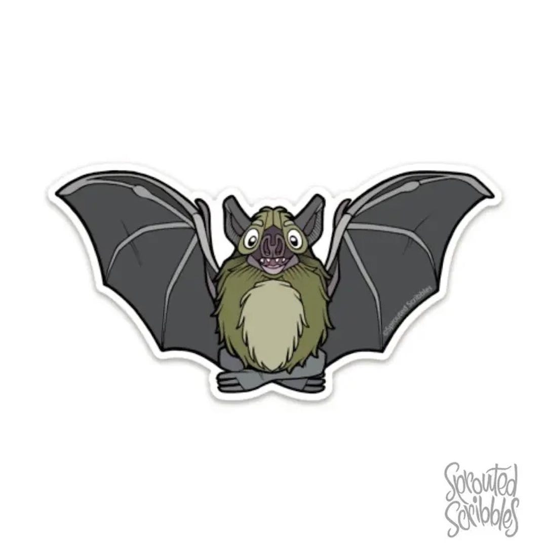 Bat Sticker - 4.5" Happy Illustrated Character Art Vinyl Decal Flying ...