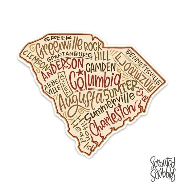Spartanburg Sc Map - Etsy