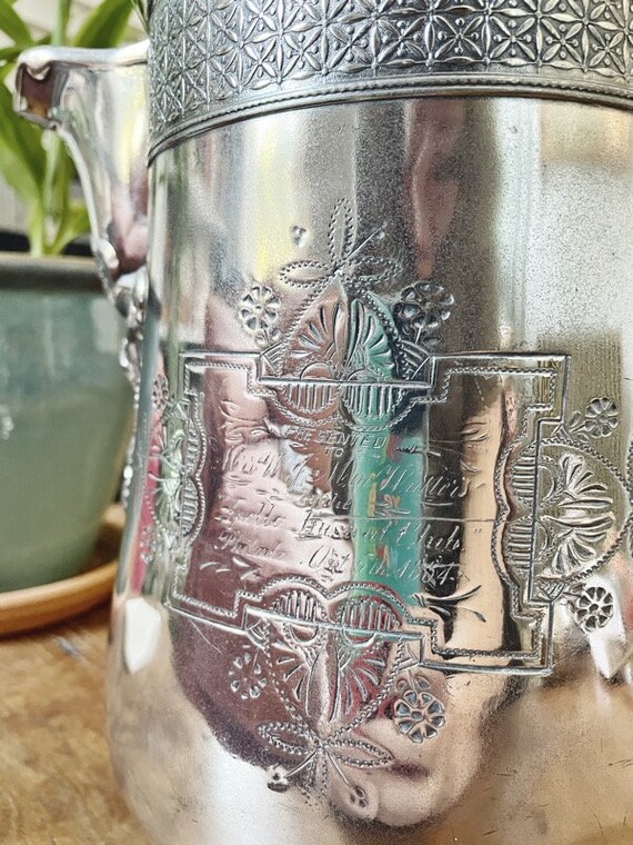 Pitchers & Drinking Sets 1884 Victorian Silver Plated Music Trophy ...