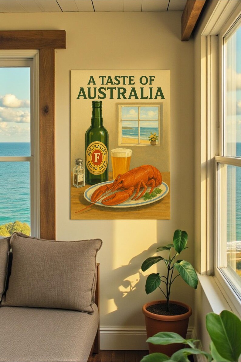 A Taste of Australia – Vintage-style Beer Poster (digital Download) - Etsy